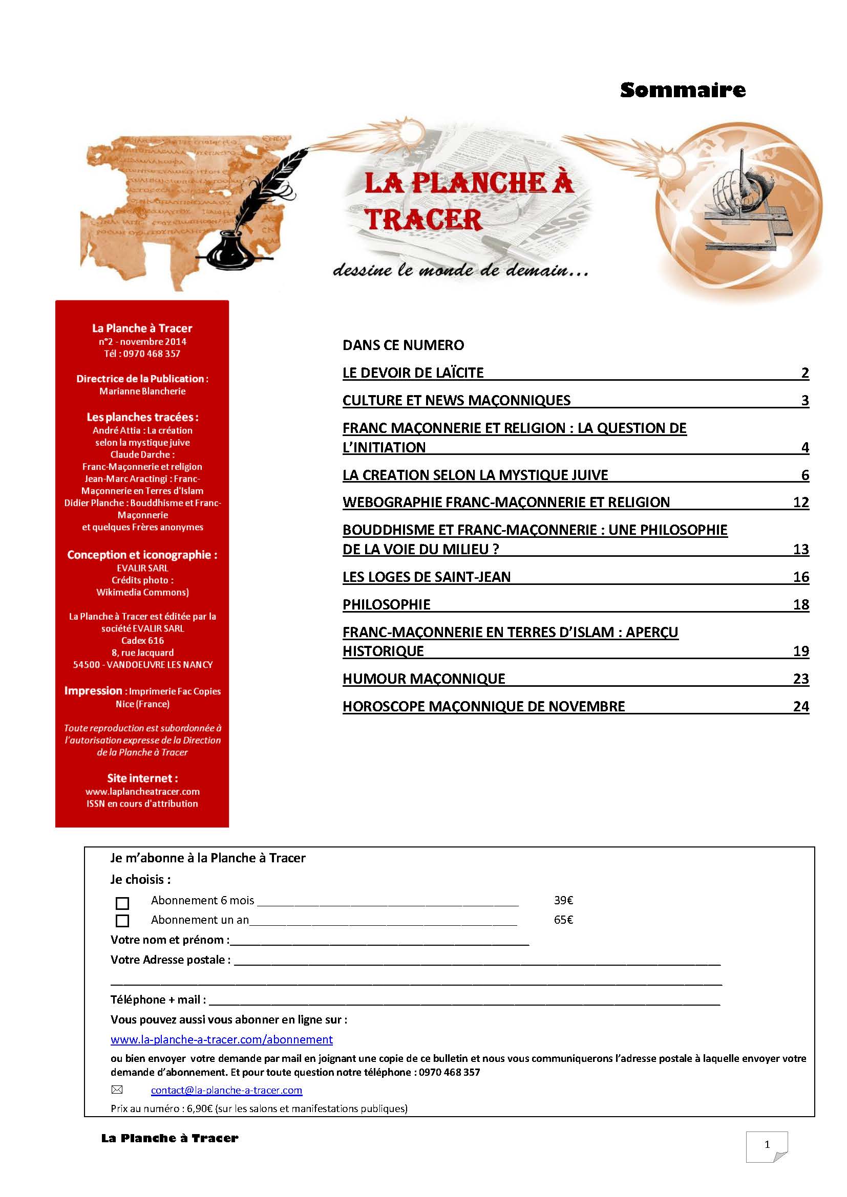 La Planche à Tracer N° 02… le nouveau magazine sur la franc-maçonnerie ...