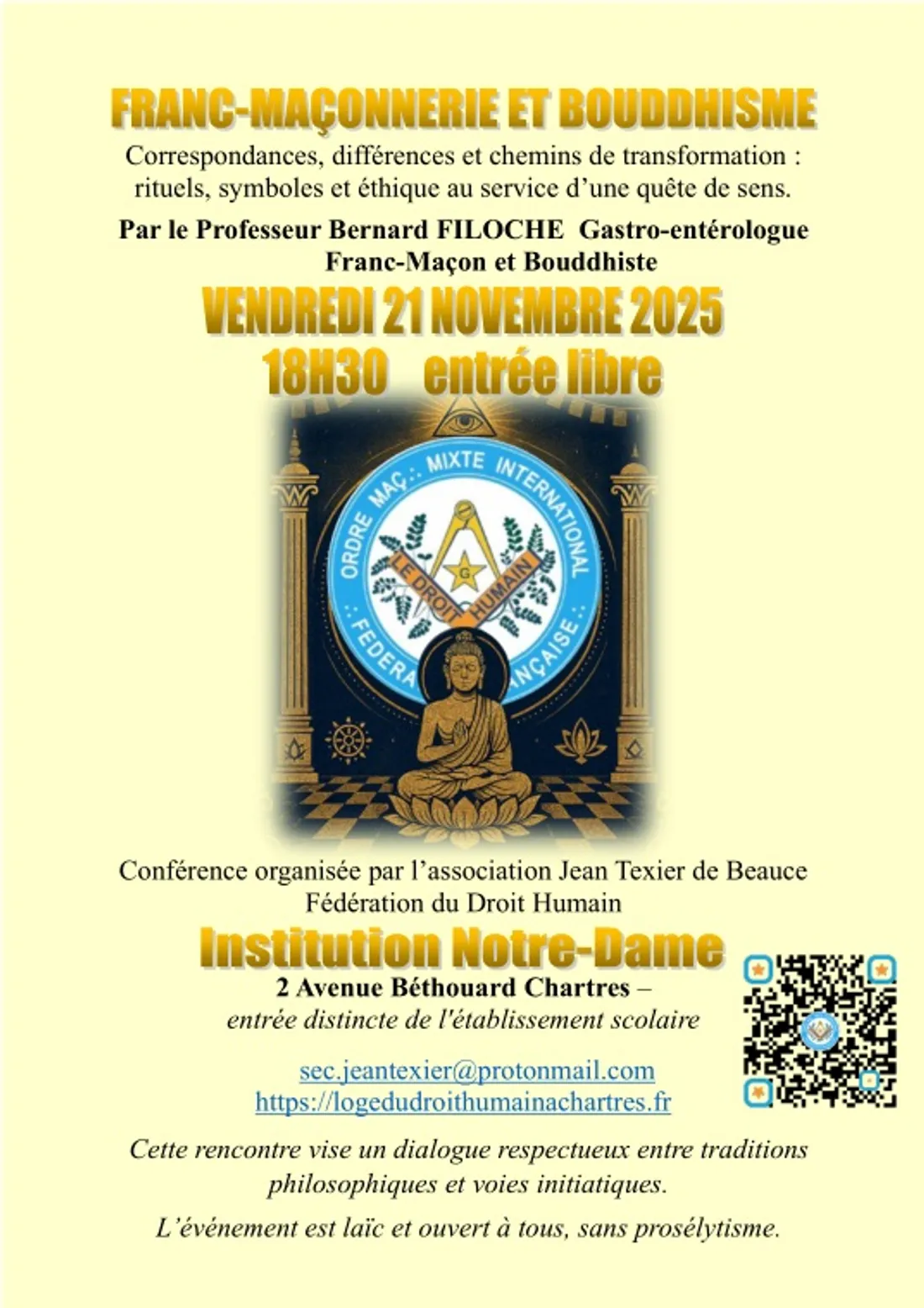 CHARTRES – CONFÉRENCE : FRANC-MAÇONNERIE ET BOUDDHISME - GADLU.INFO ...