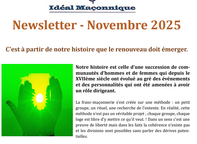 LA NEWSLETTER IDEAL MACONNIQUE – LE RENOUVEAU DOIT EMERGER - GADLU.INFO ...